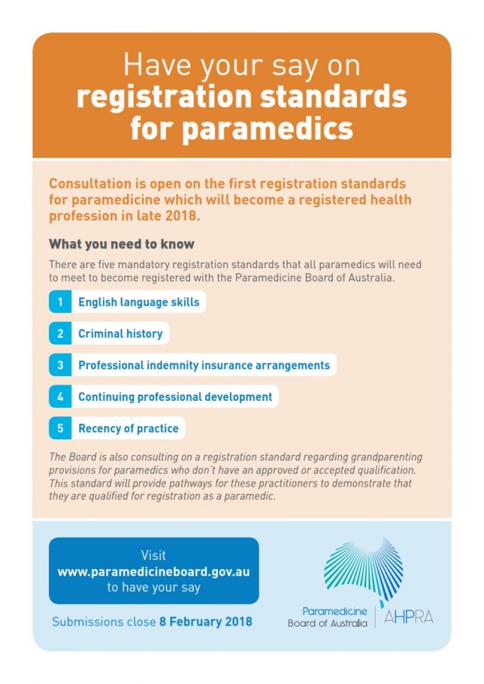 Have your say on the registration standards for paramedics - My Health ...